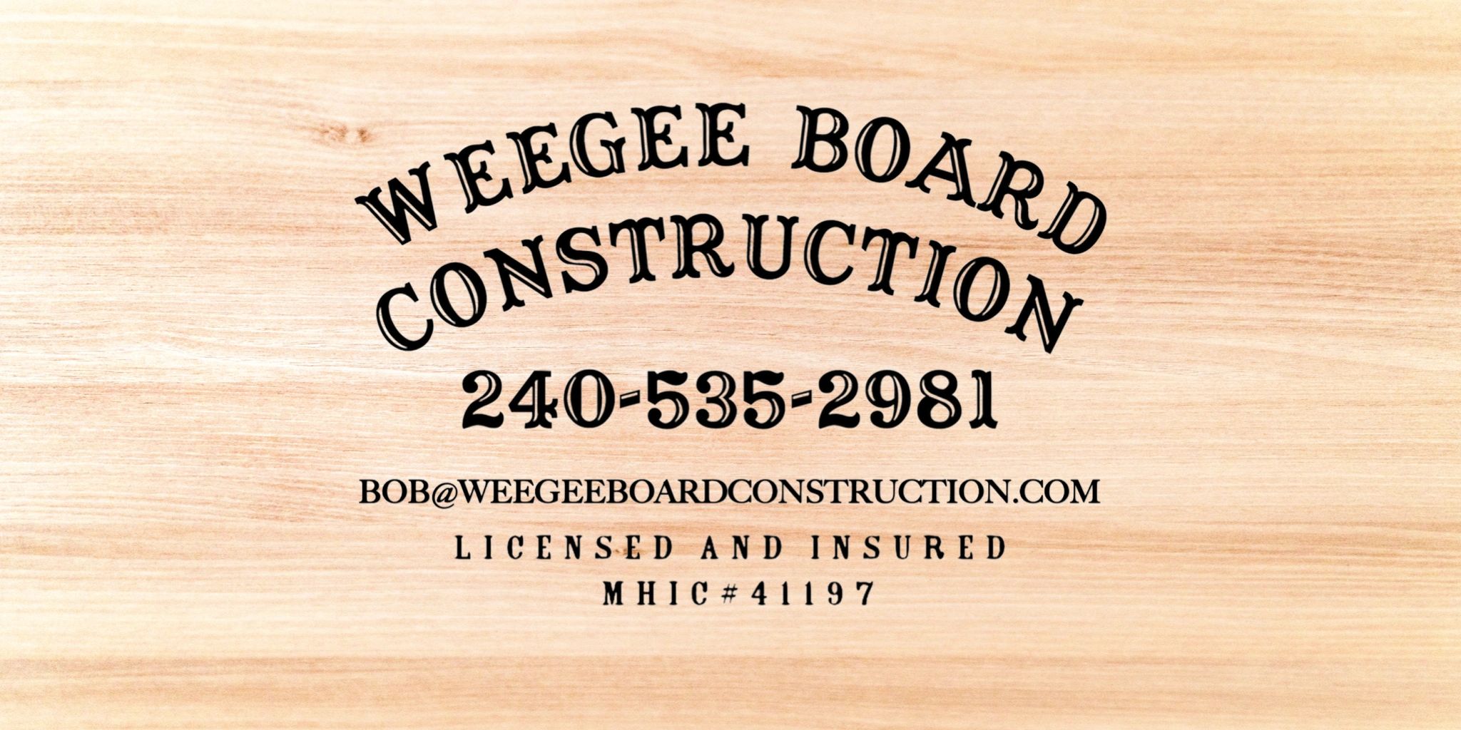 Weegee Board Construction